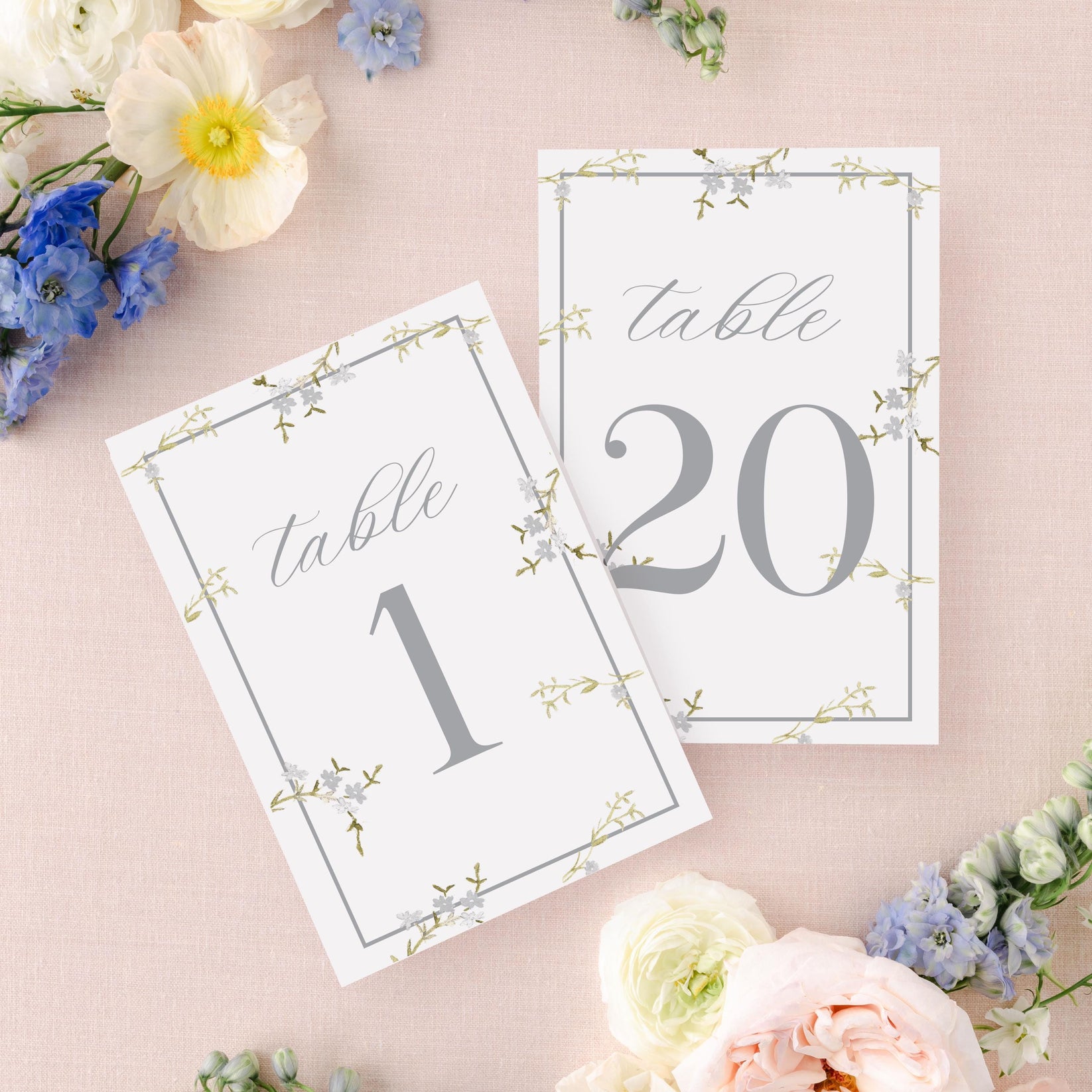 Floral Watercolor Table Numbers | Watercolor Paper – Cotton & Bow